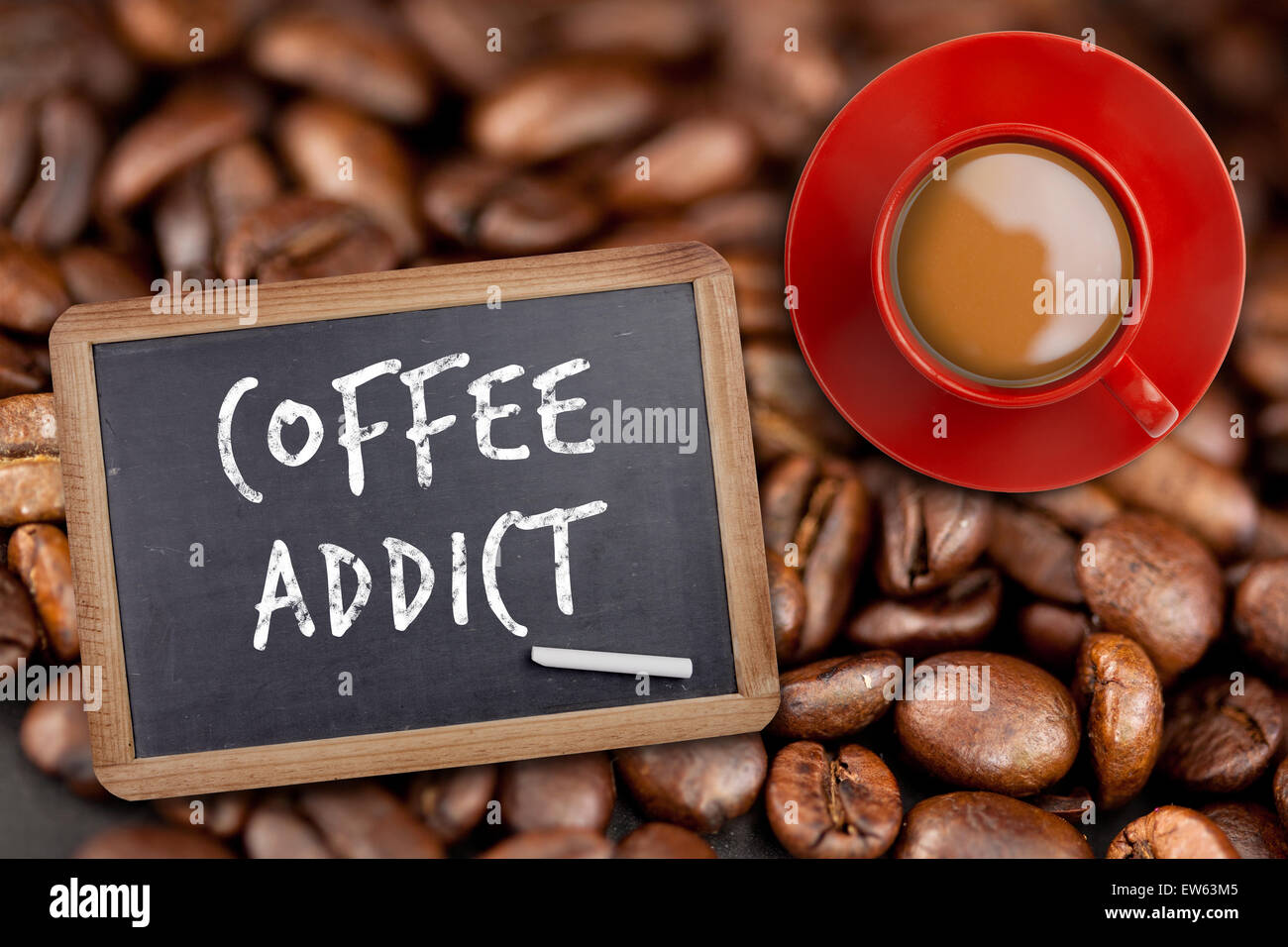 Composite image of red cup of coffee Stock Photo - Alamy
