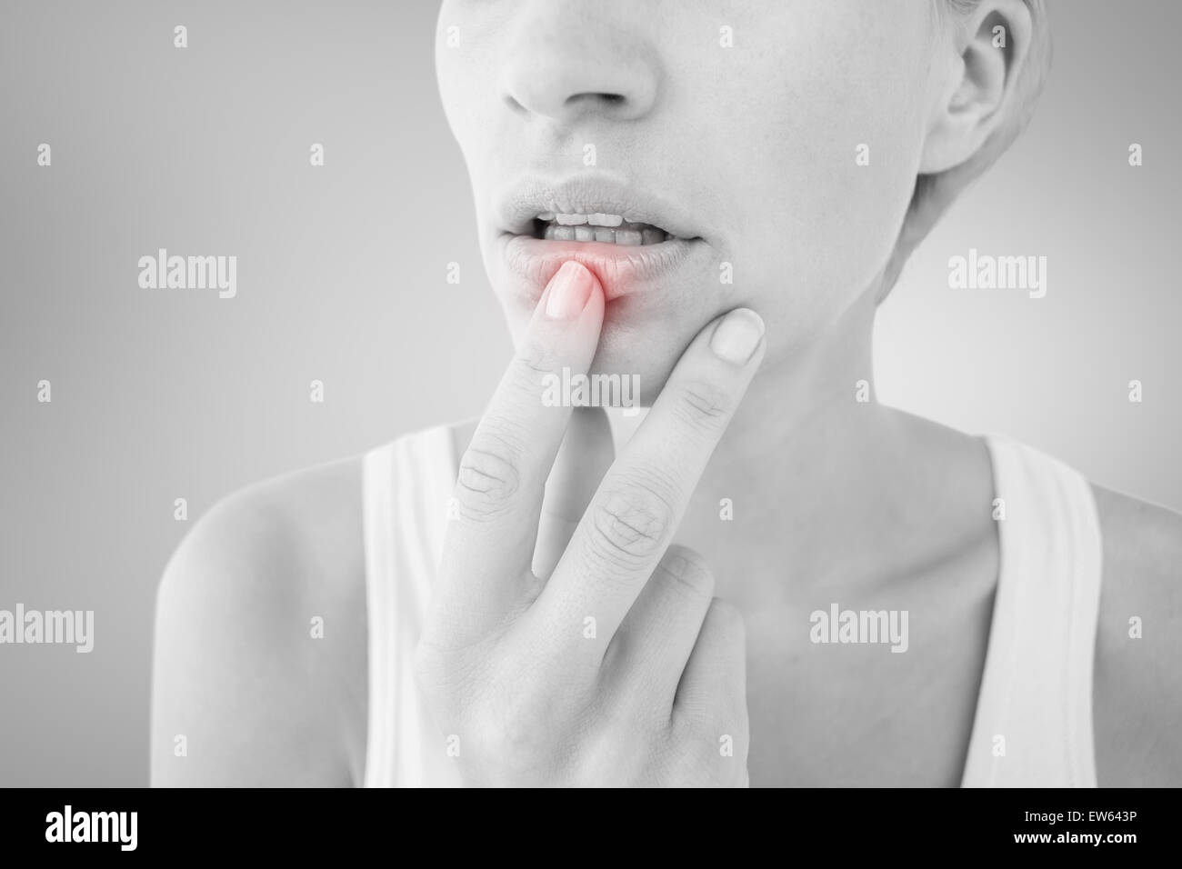 Touching lip hi-res stock photography and images - Alamy