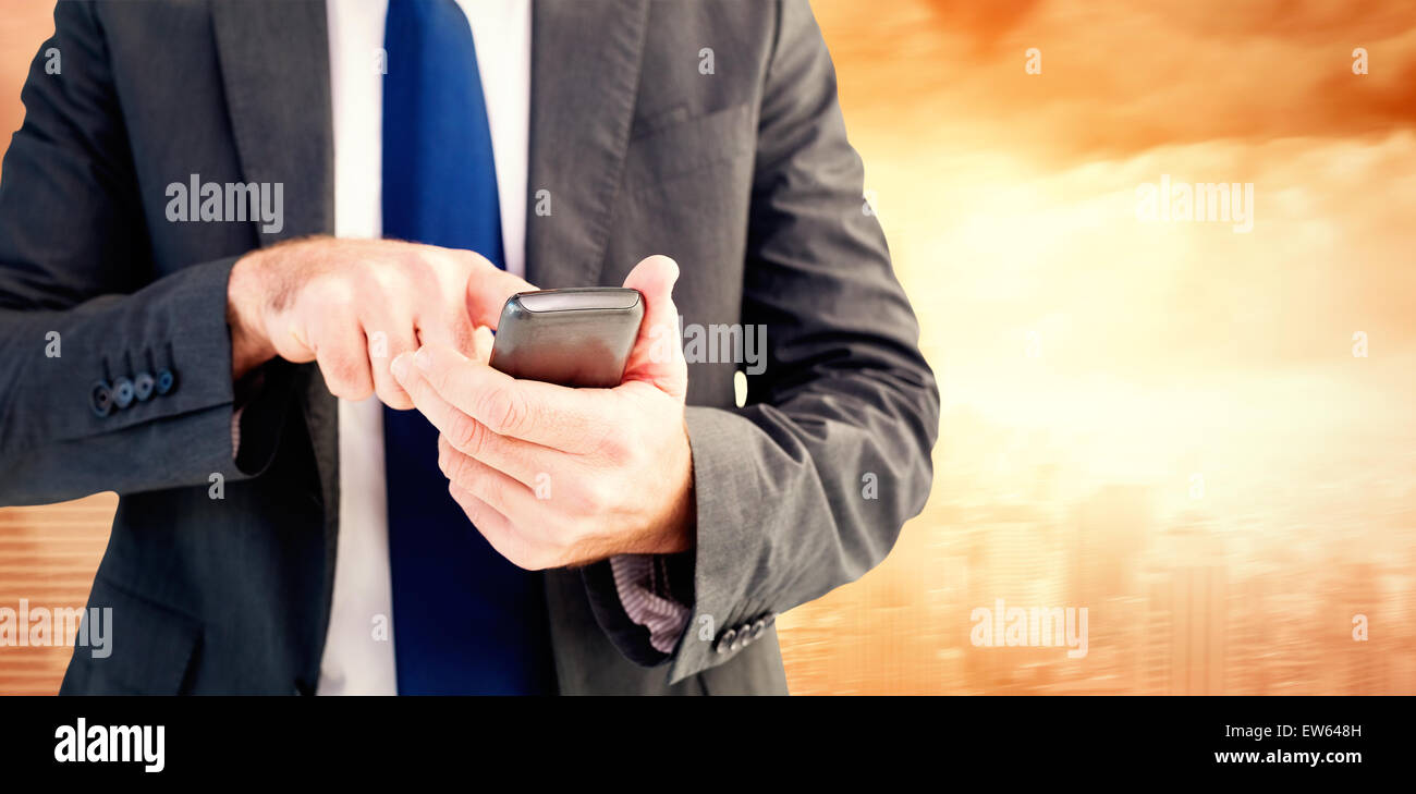 Businessman sending text message hi-res stock photography and images ...