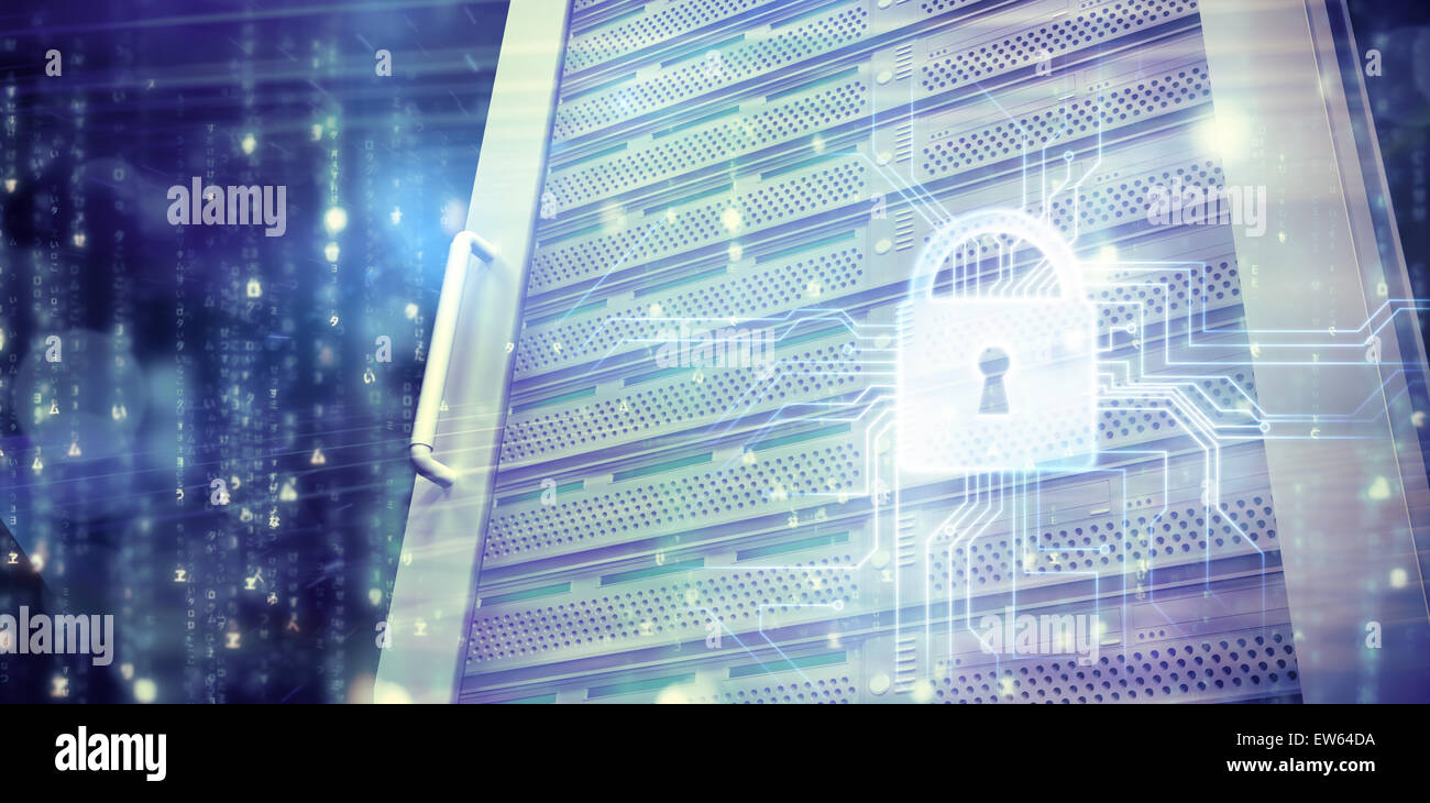 Composite image of digitally generated black and blue matrix Stock ...