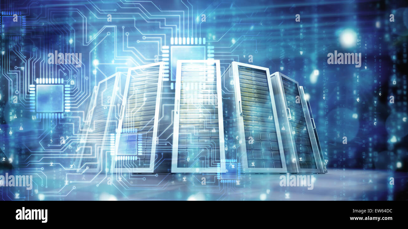 Composite image of digitally generated black and blue matrix Stock ...