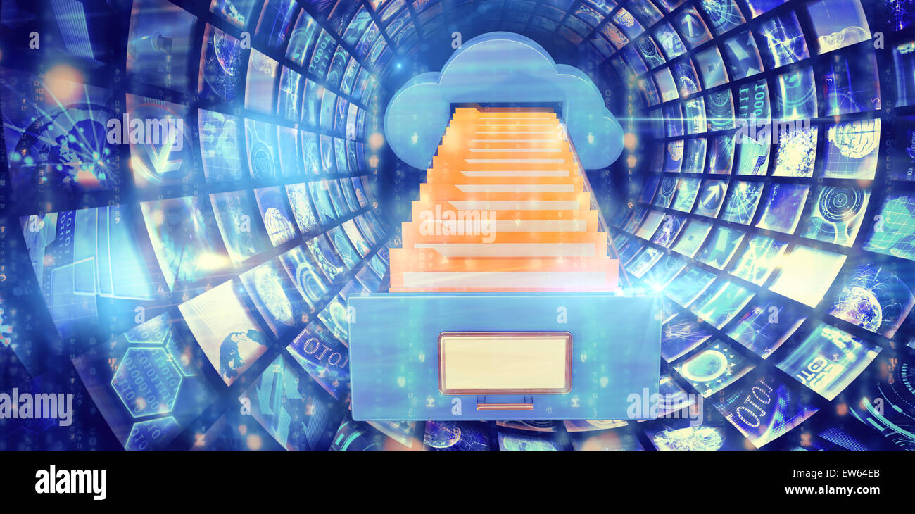 Composite image of digitally generated black and blue matrix Stock ...