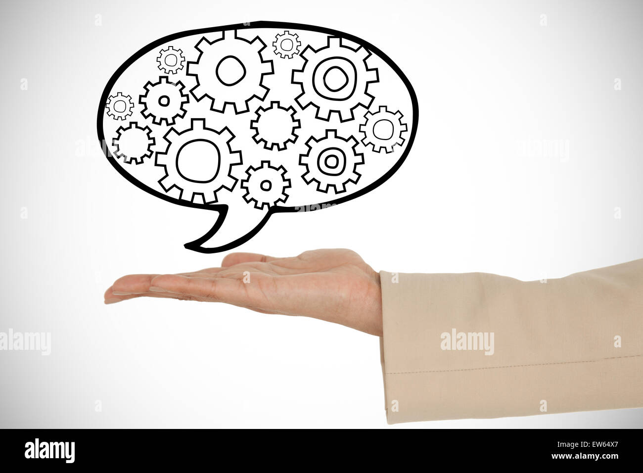 Composite image of female hand presenting Stock Photo - Alamy