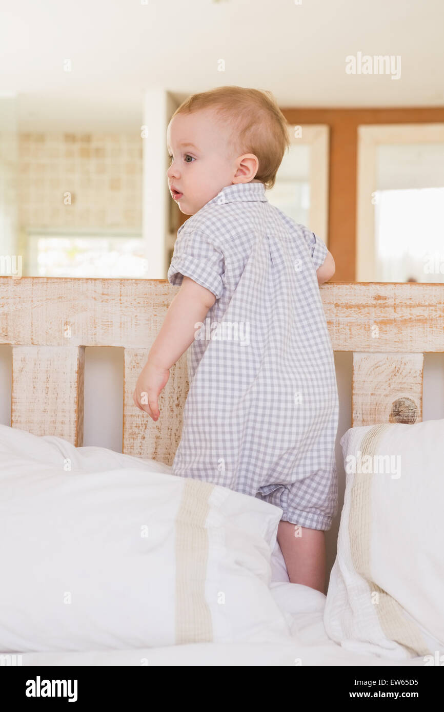 Very beautufil cute baby boy standing Stock Photo - Alamy
