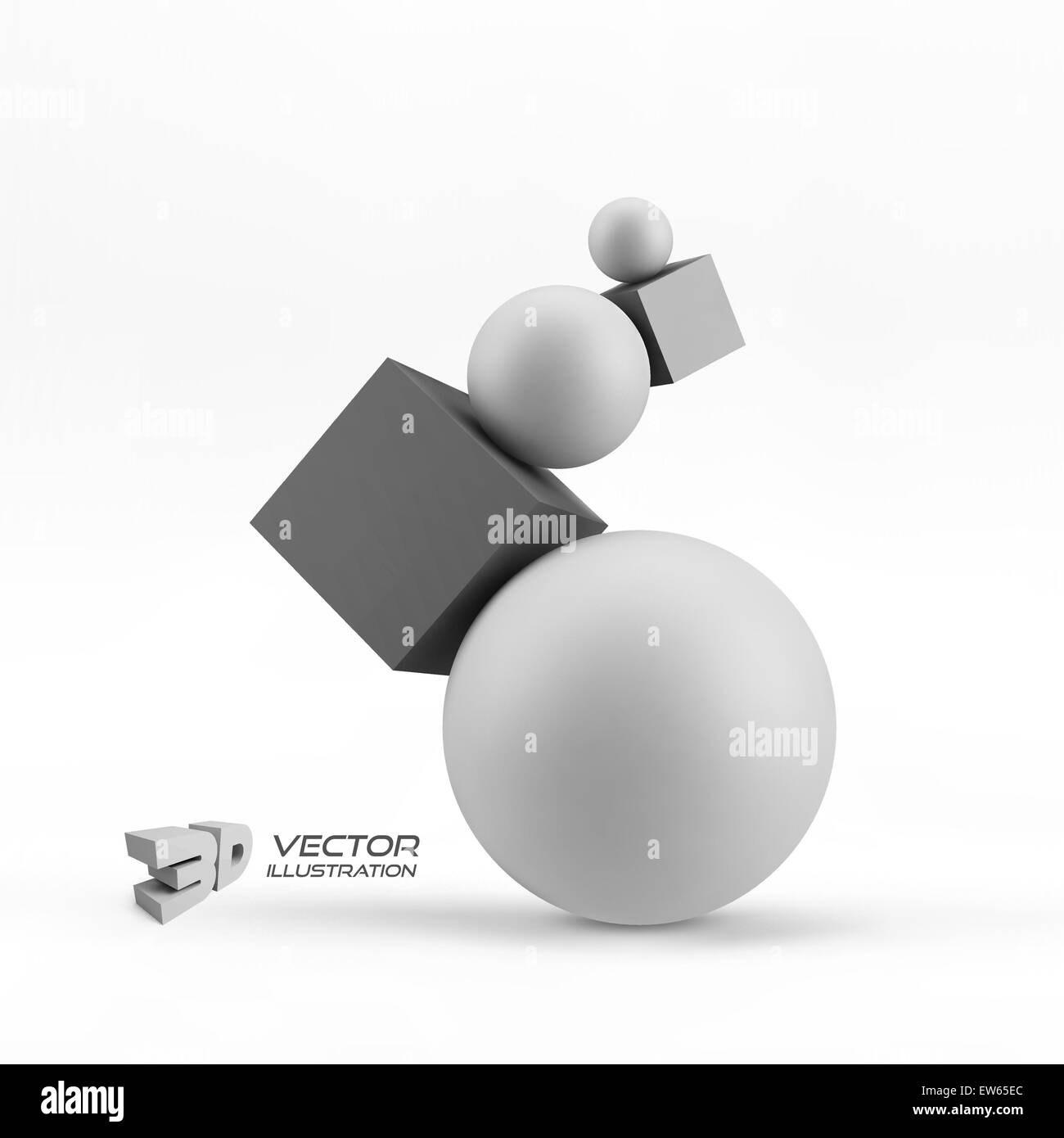 Composition of 3d geometric shapes. Vector Illustration. Can be used ...