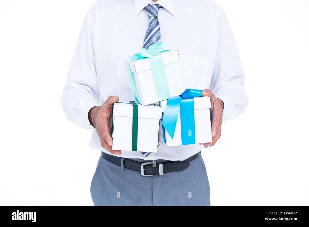 image of businessman offering a gift Stock Photo - Alamy