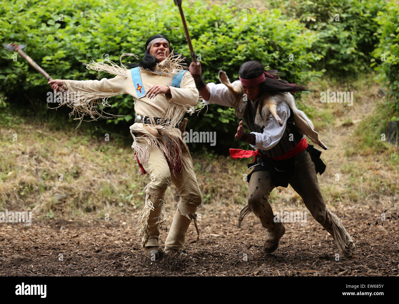 Elspe, Germany. 18th June, 2015. Jean-Marc Birkholz (L) as Winnetou and ...