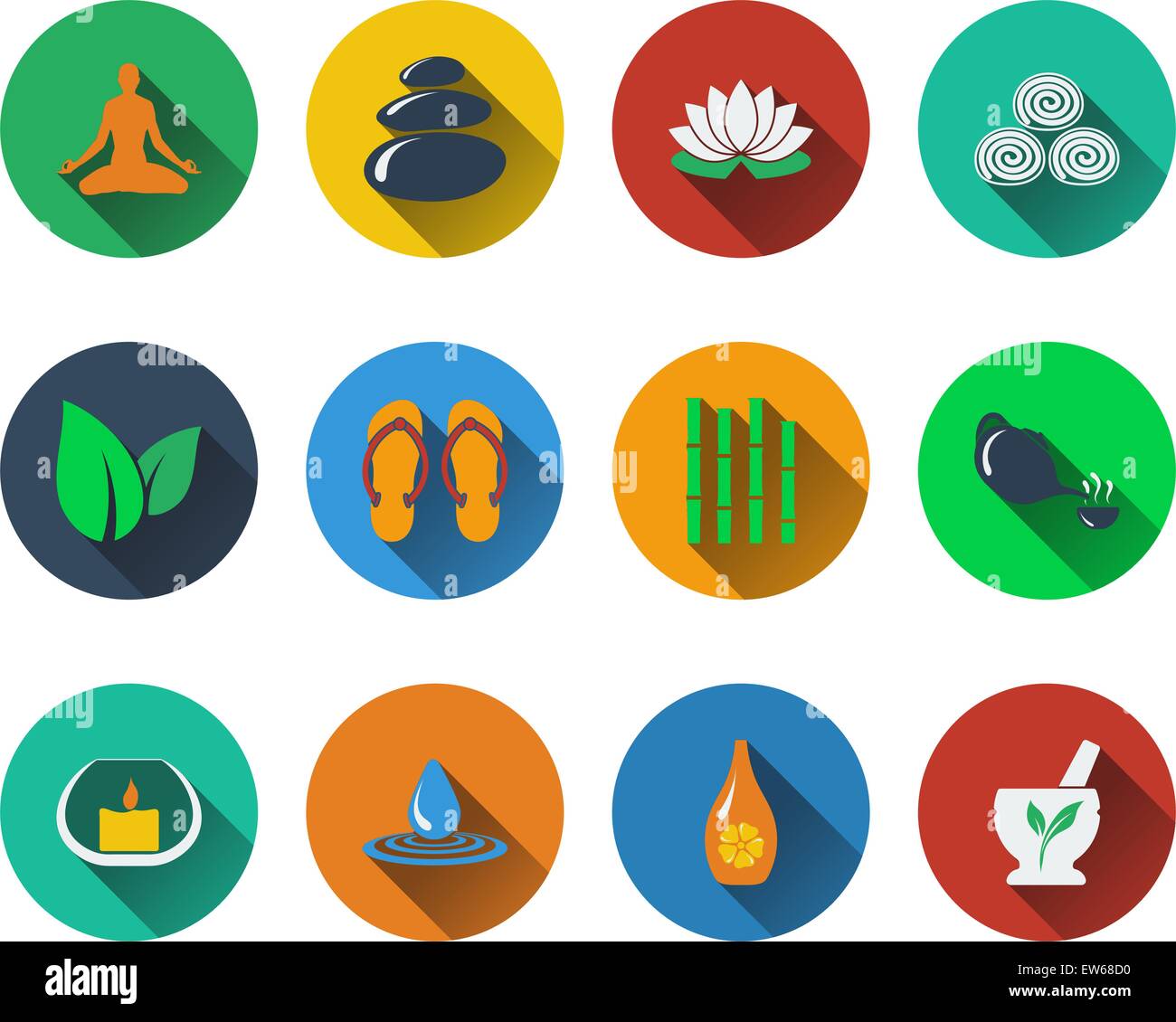 Set of spa icons in flat design. EPS 10 vector illustration with ...