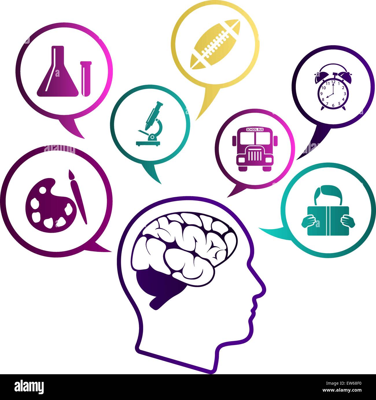 Creative school design with icons. EPS 10 vector illustration without ...