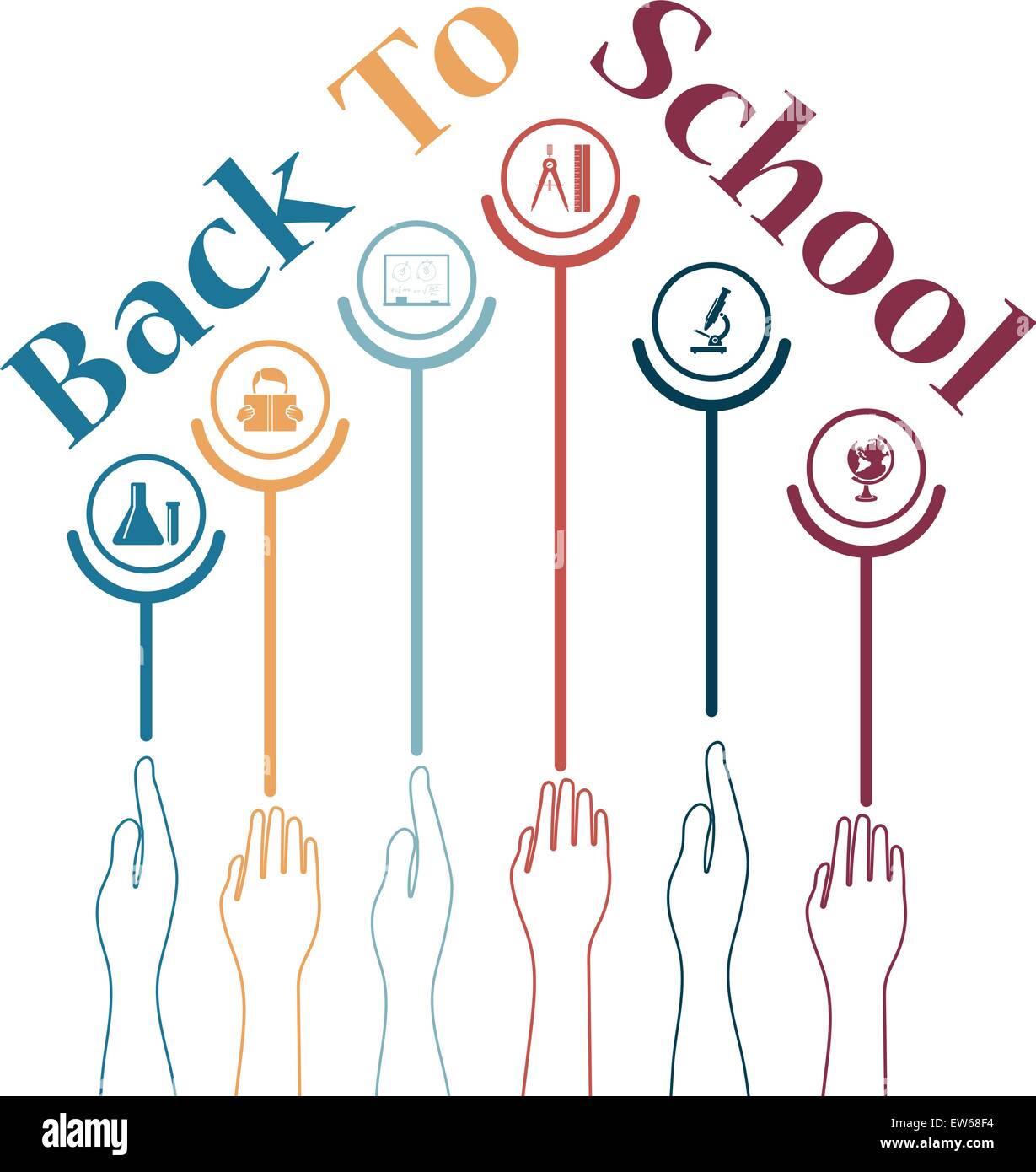 Creative school design with icons. EPS 10 vector illustration without ...