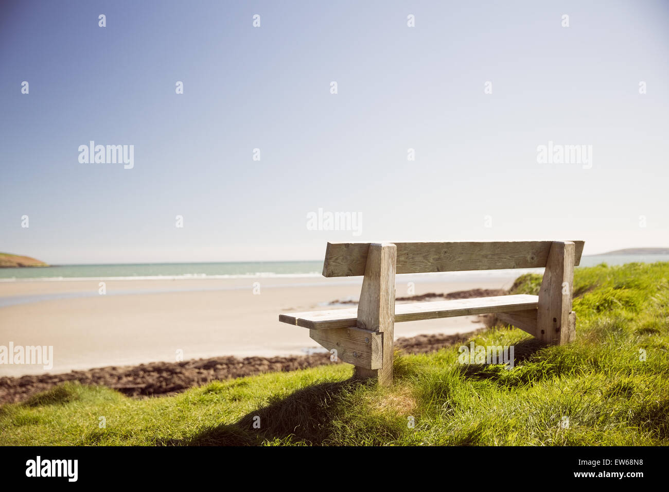 Stone bench near the sea Stock Photo - Alamy