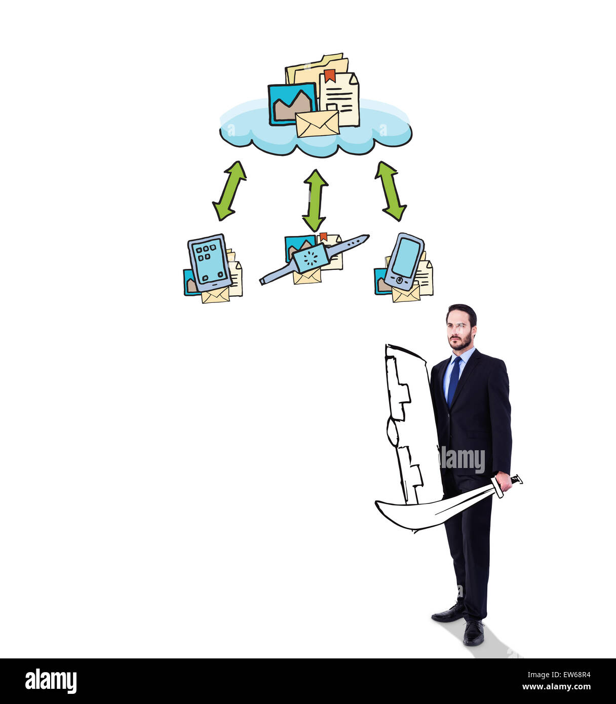 Warrior sword holding Cut Out Stock Images & Pictures - Alamy