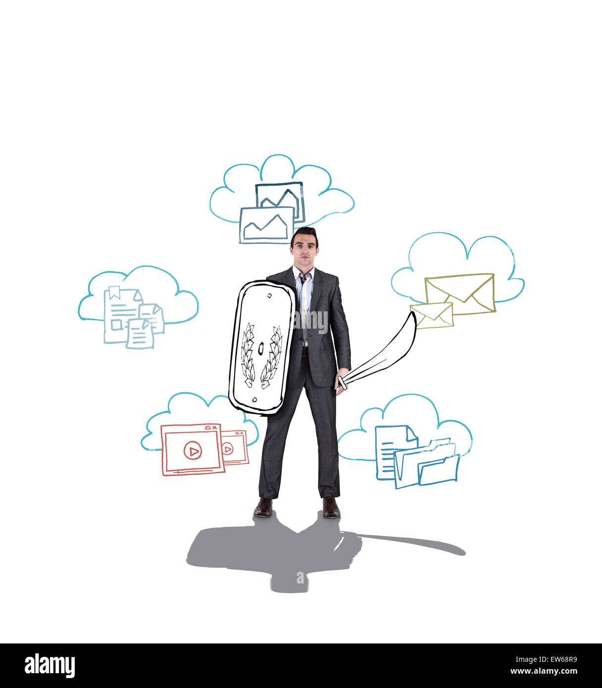 Warrior sword holding Cut Out Stock Images & Pictures - Alamy