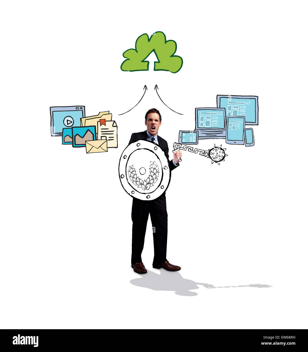 Warrior sword holding Cut Out Stock Images & Pictures - Alamy