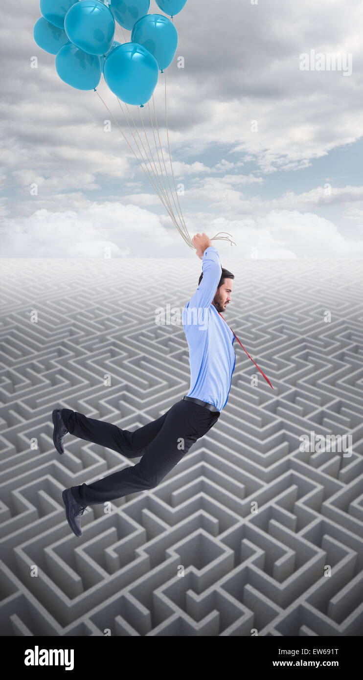 Man flying balloons hi-res stock photography and images - Alamy