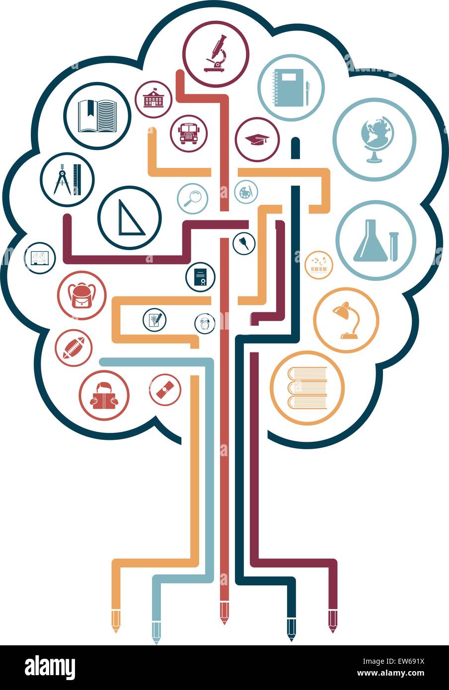 Pencil tree infographic Stock Vector Images - Alamy