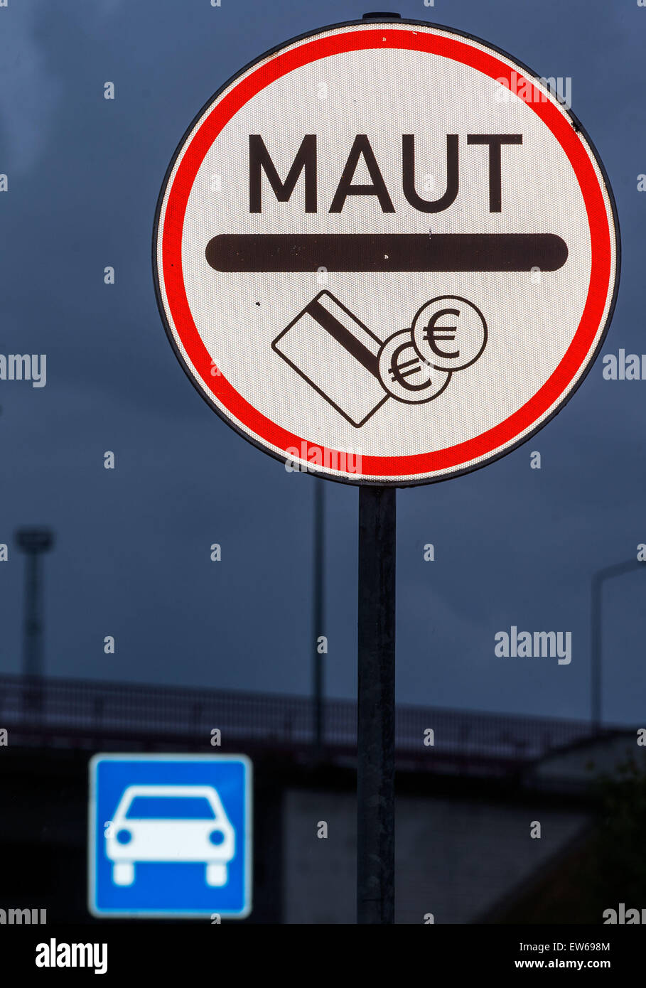 Highway car toll sign germany hi-res stock photography and images - Alamy