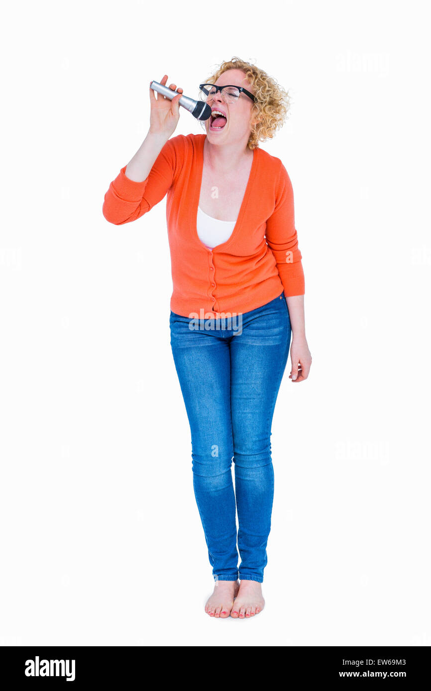 Singing female singer in Cut Out Stock Images & Pictures - Alamy