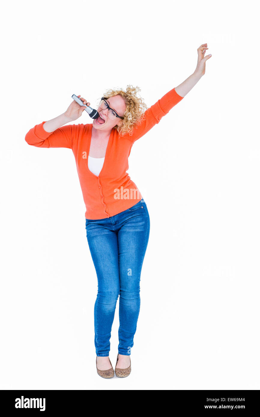 Singing female singer in Cut Out Stock Images & Pictures - Alamy