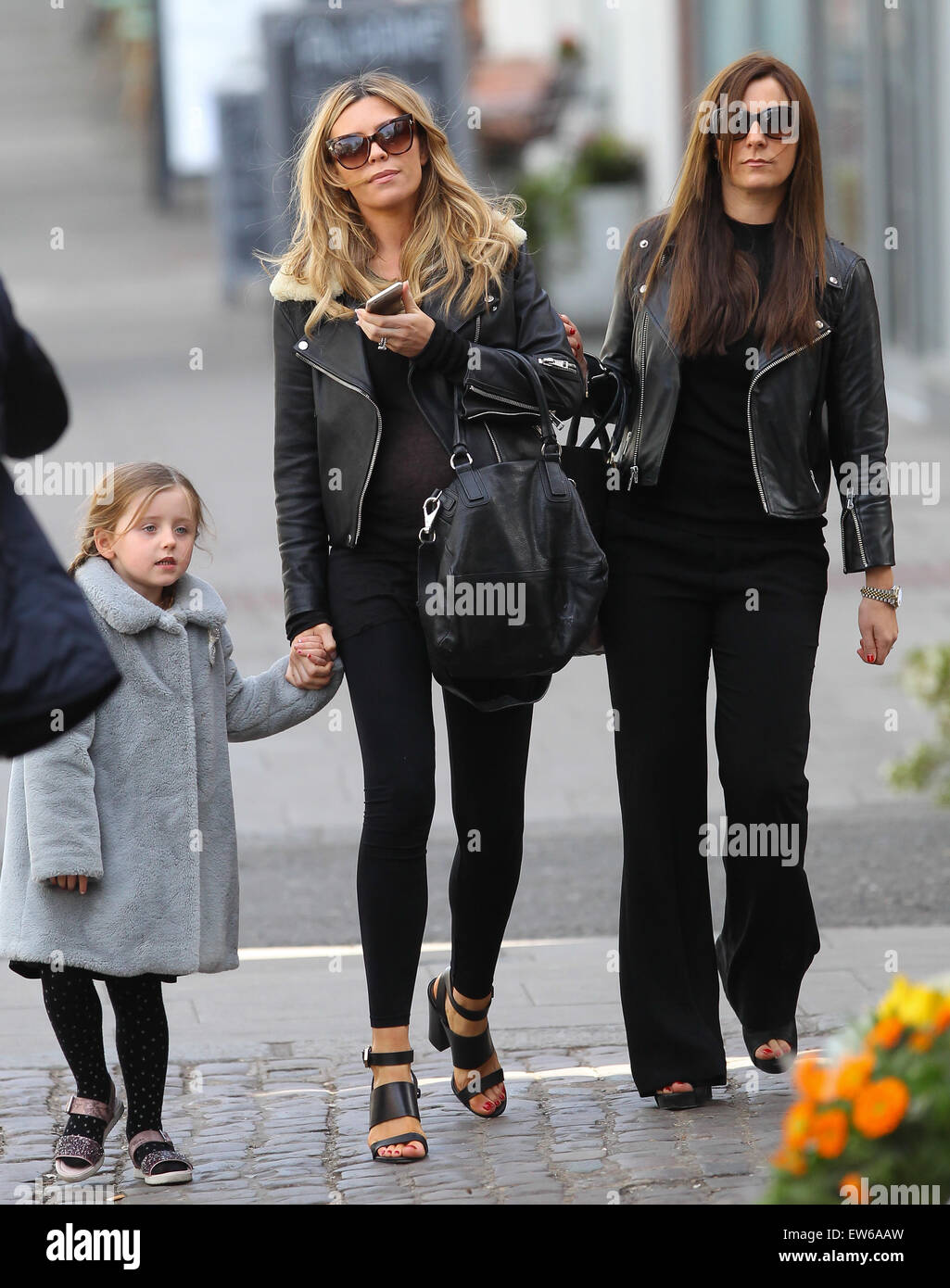 Pregnant Abbey Clancy and her daughter Sophia out with a friend in ...