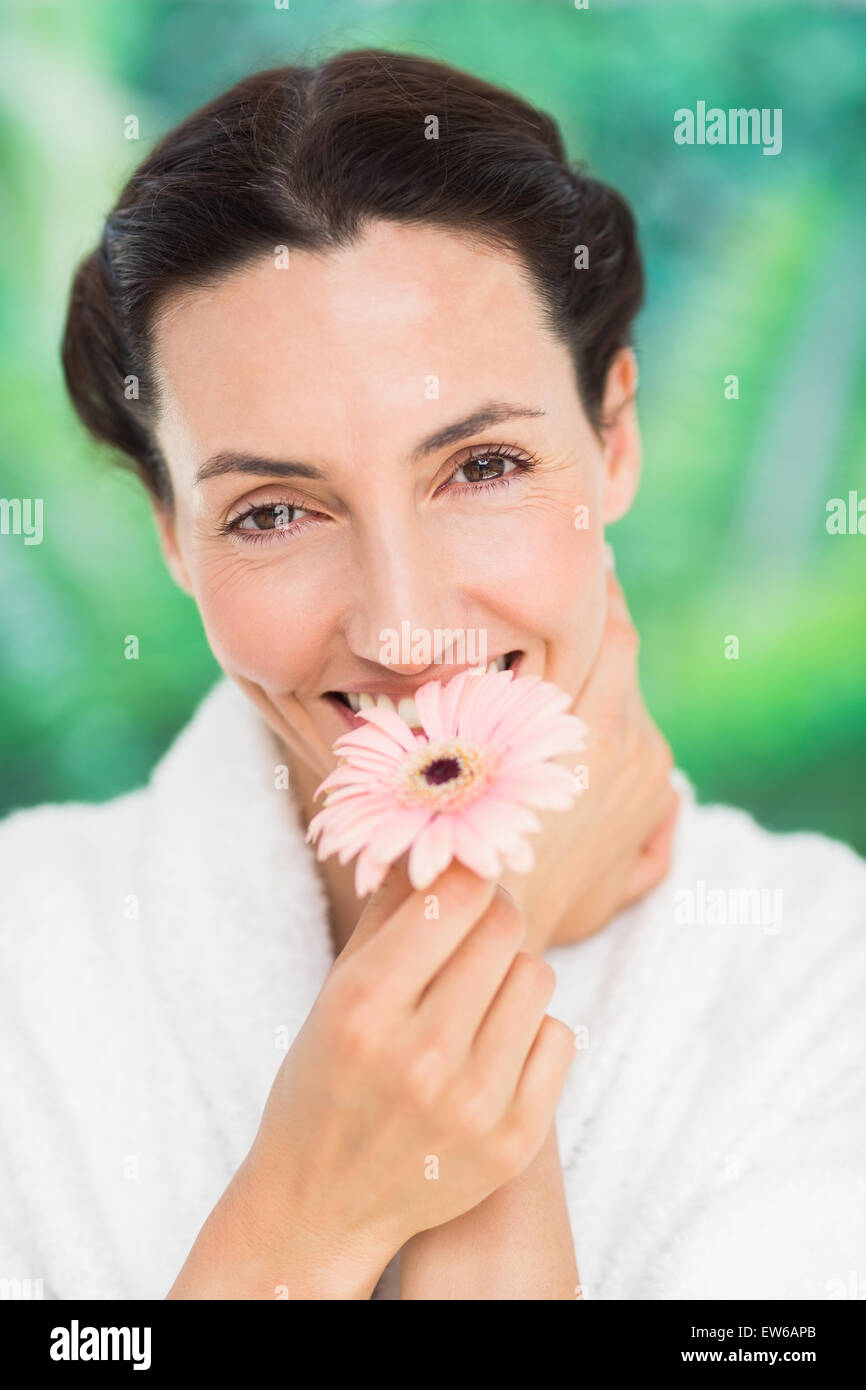 a woman with a flower Stock Photo - Alamy
