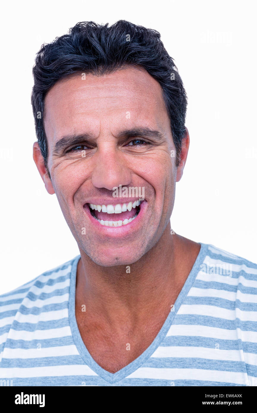Happy man laughing at camera Stock Photo - Alamy