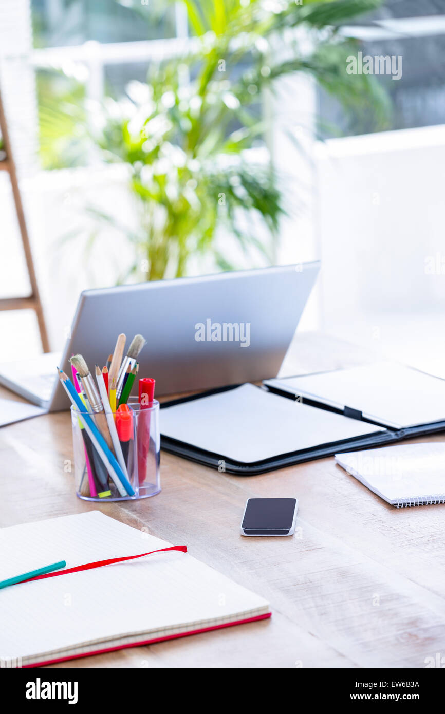 A laptop computer on desk Stock Photo - Alamy