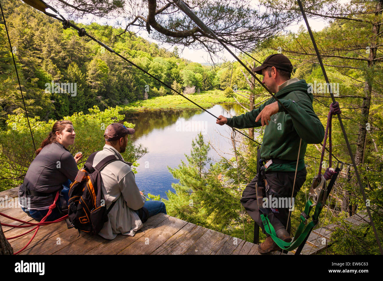A 70 feet above ground on a board walk or Walk in the Clouds; Canopy ...