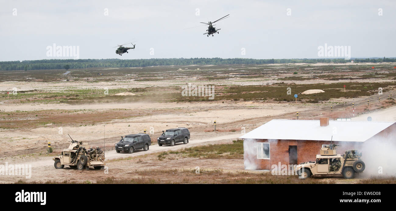 Sagan, Poland. 18th June, 2015. Black Hawk helicopters, Leopard 2 and ...