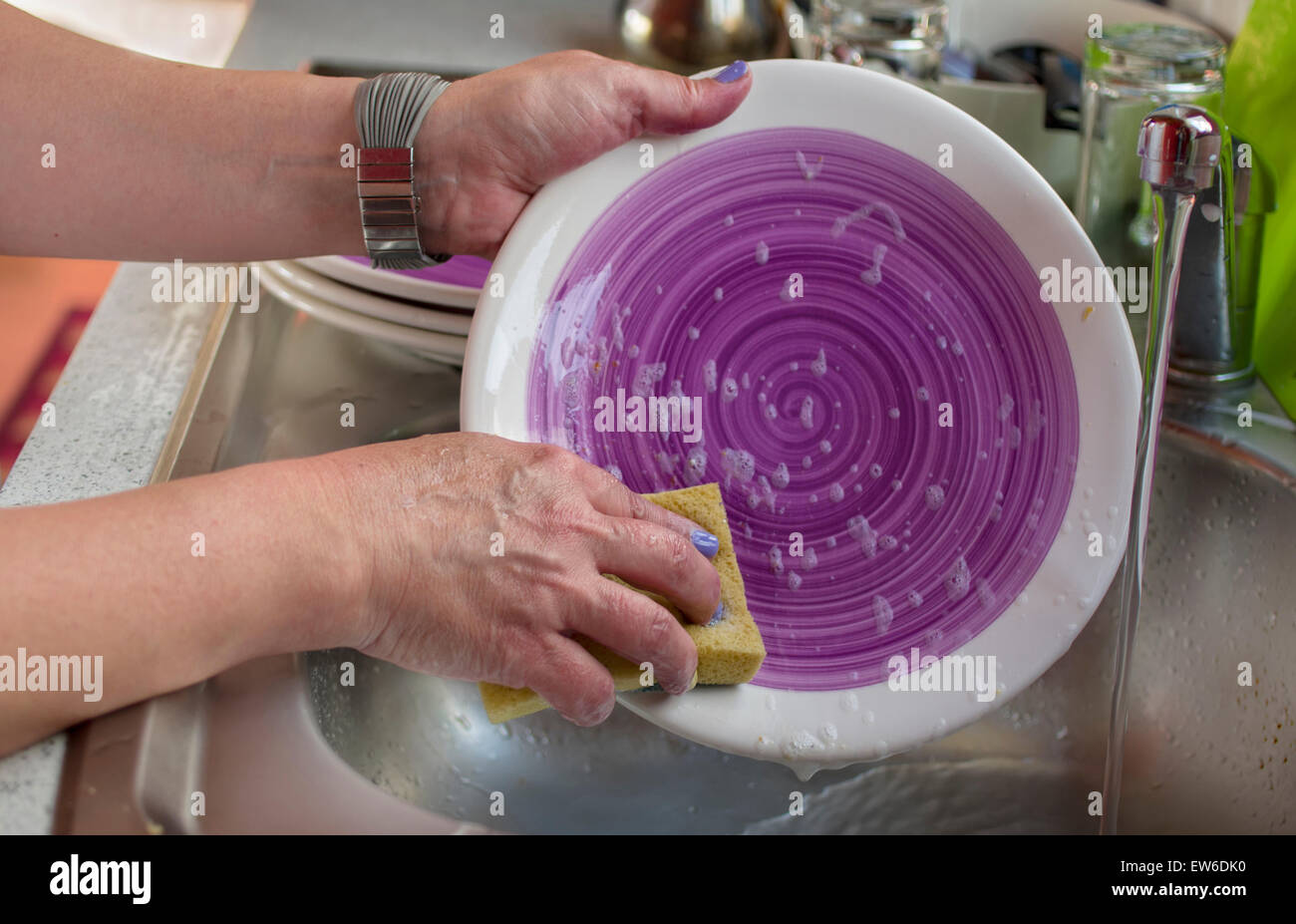 Washing Dish Ware Stock Photo - Alamy