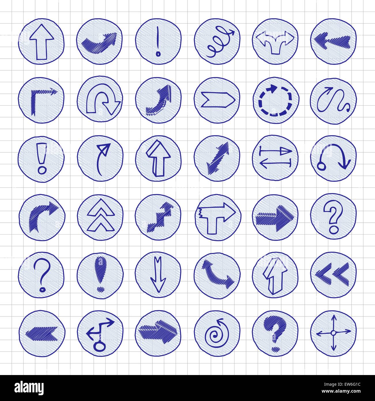 Doodle arrow buttons Stock Vector Image & Art - Alamy