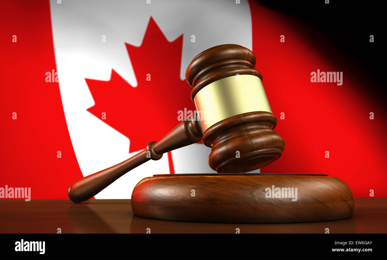 Law and justice of Canada concept with a 3d render of a gavel on a ...