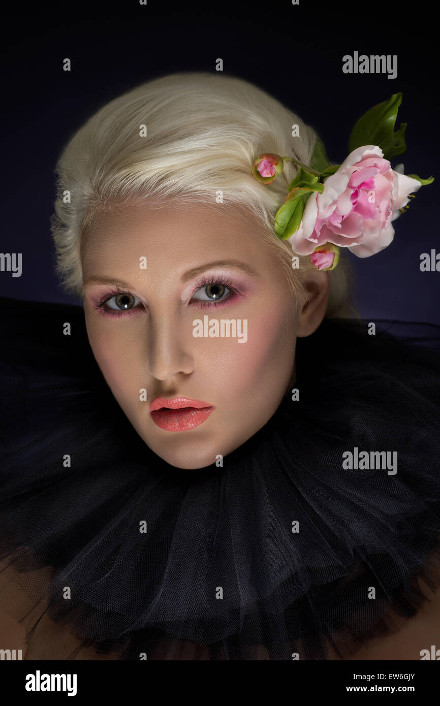 Beautiful woman in rose hi-res stock photography and images - Alamy