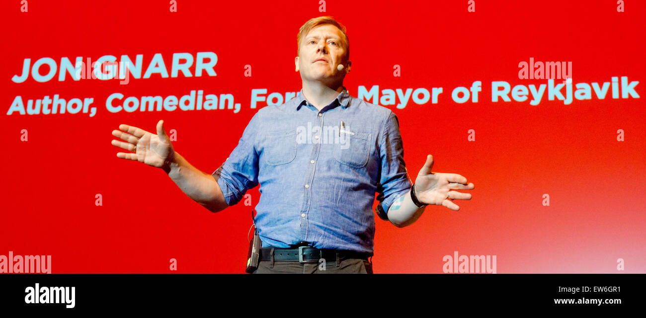 Icelandic comedian, actor and former mayor of Reykjavik Jon Gnarr and ...