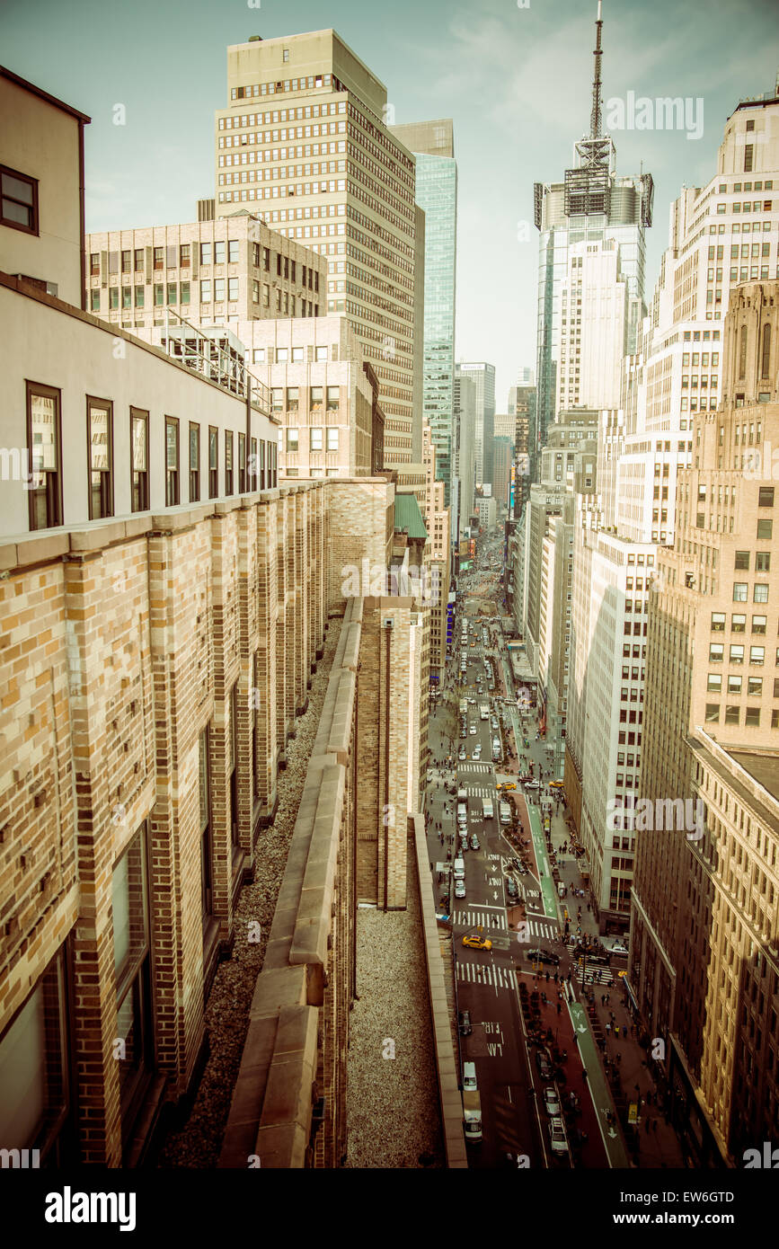 New York busy road from the roof top Stock Photo - Alamy