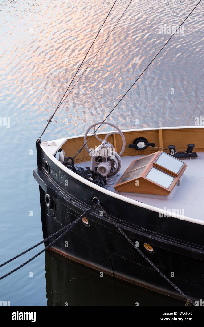 Bow of a Black Boat Stock Photo - Alamy