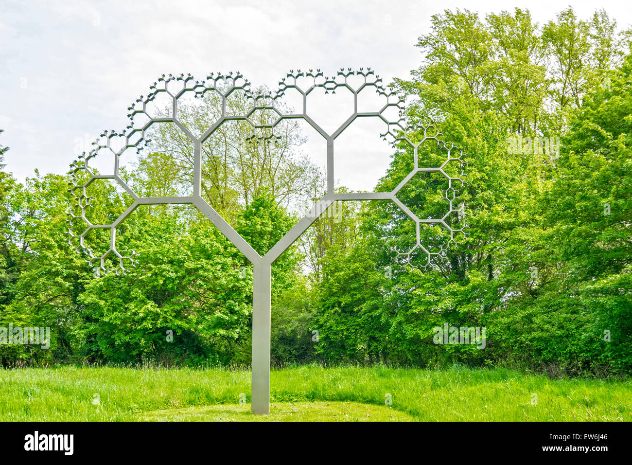 OXFORD CITY MAGDALEN COLLEGE THE Y SCULPTURE IN THE BAT WILLOW MEADOW ...