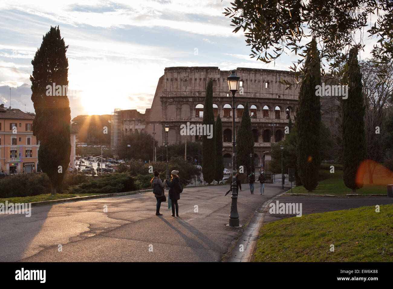 Coliseum at sunset Stock Photo - Alamy