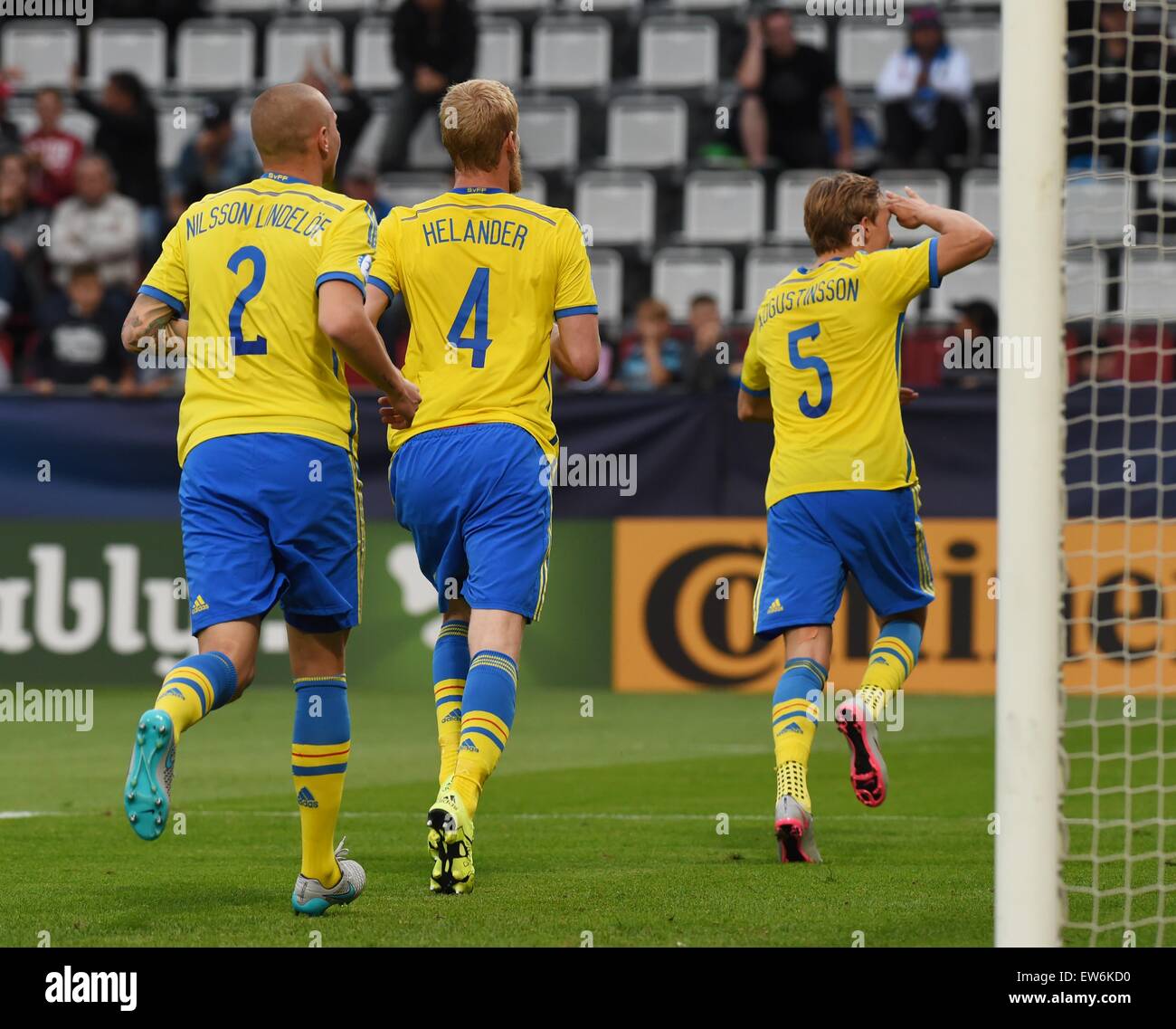 Olomouc, Czech Republic. 18th June, 2015. From left football players ...