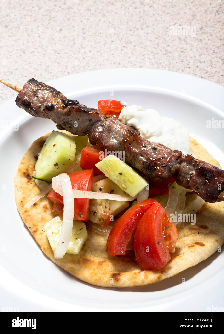 Plate of Greek Food Still Life Stock Photo - Alamy