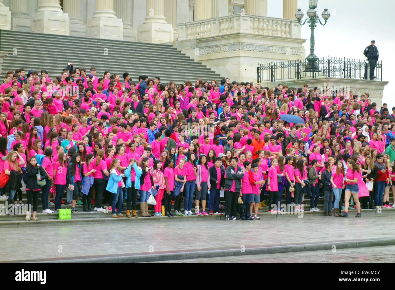 School kids at the Capitol building entrance in Washington DC Stock ...
