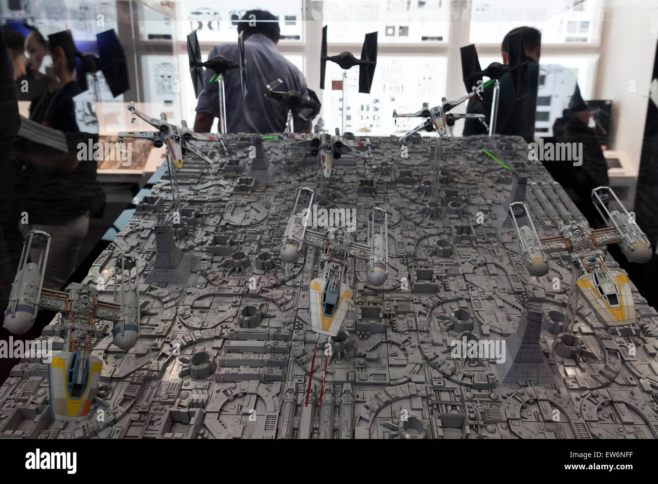 Scale models of the battle spaceships of Star Wars on display at the ...