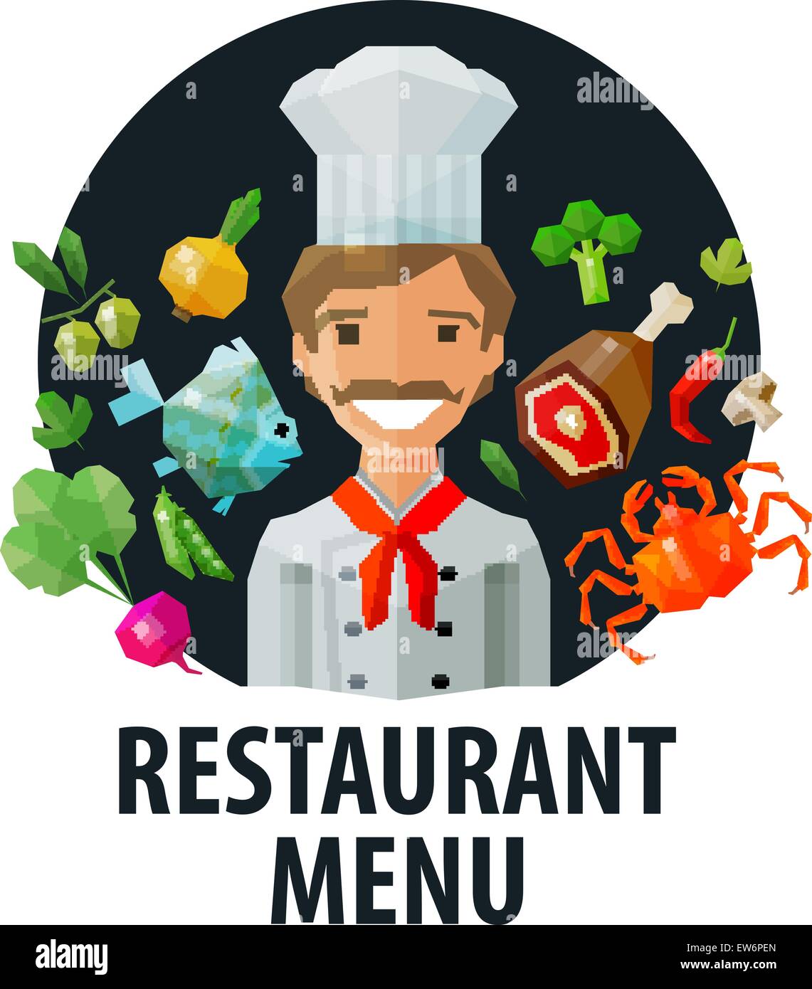 menu, restaurant vector logo design template. chef, food or cooking ...