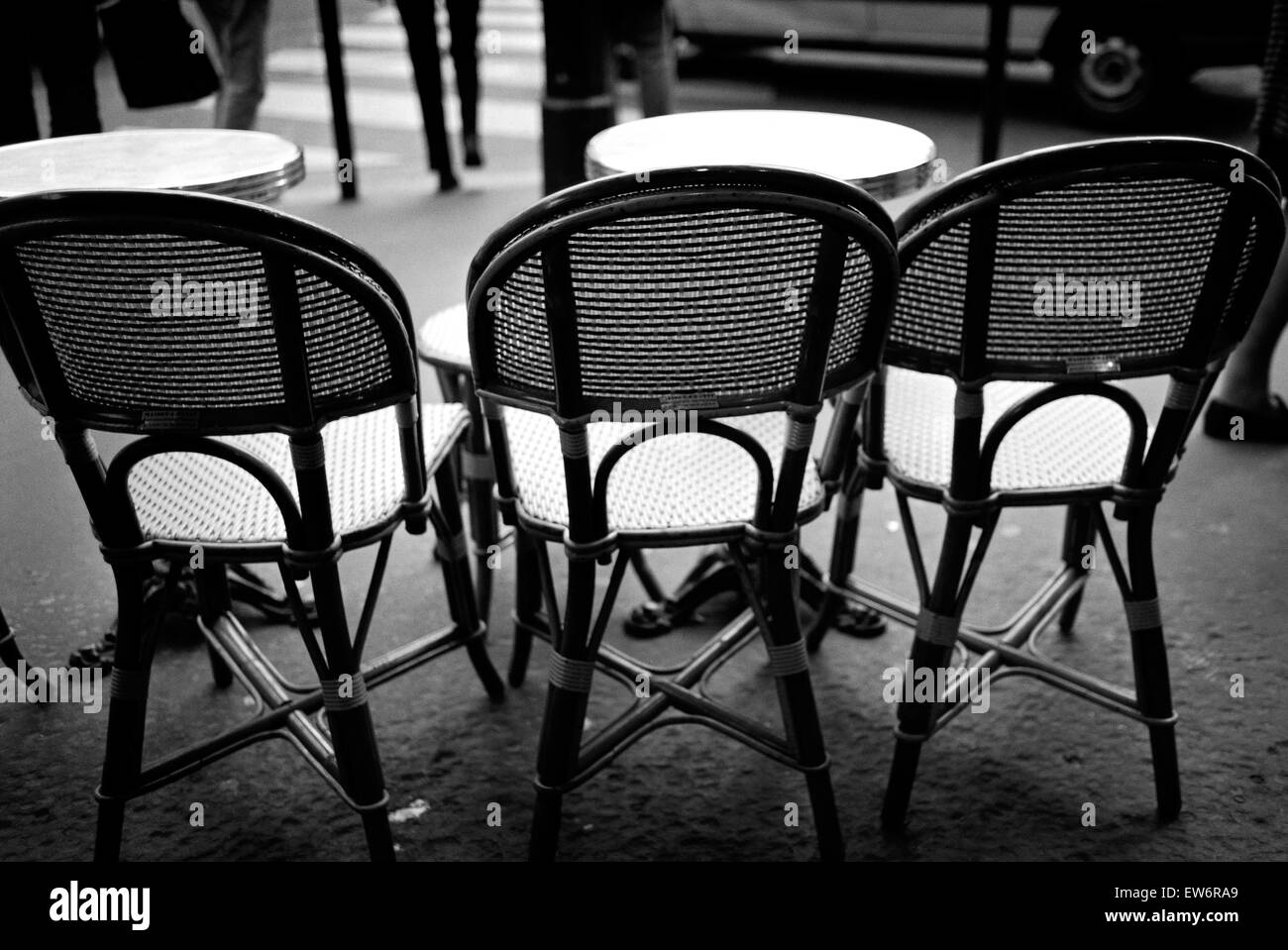 Parisian cafe chairs, St. Germain des Pres Stock Photo - Alamy