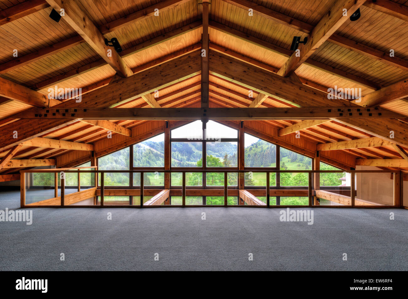 Alpine chalet window looking out into mountains Stock Photo - Alamy