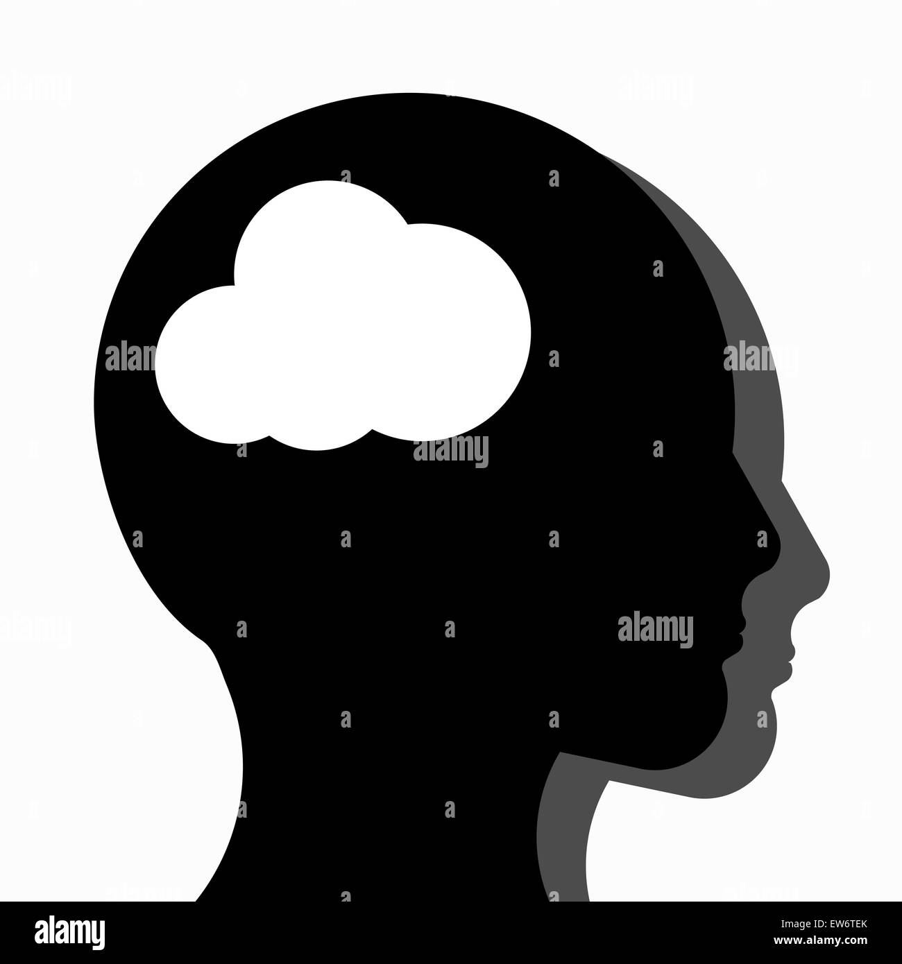 Silhouette thinking process Stock Photo - Alamy