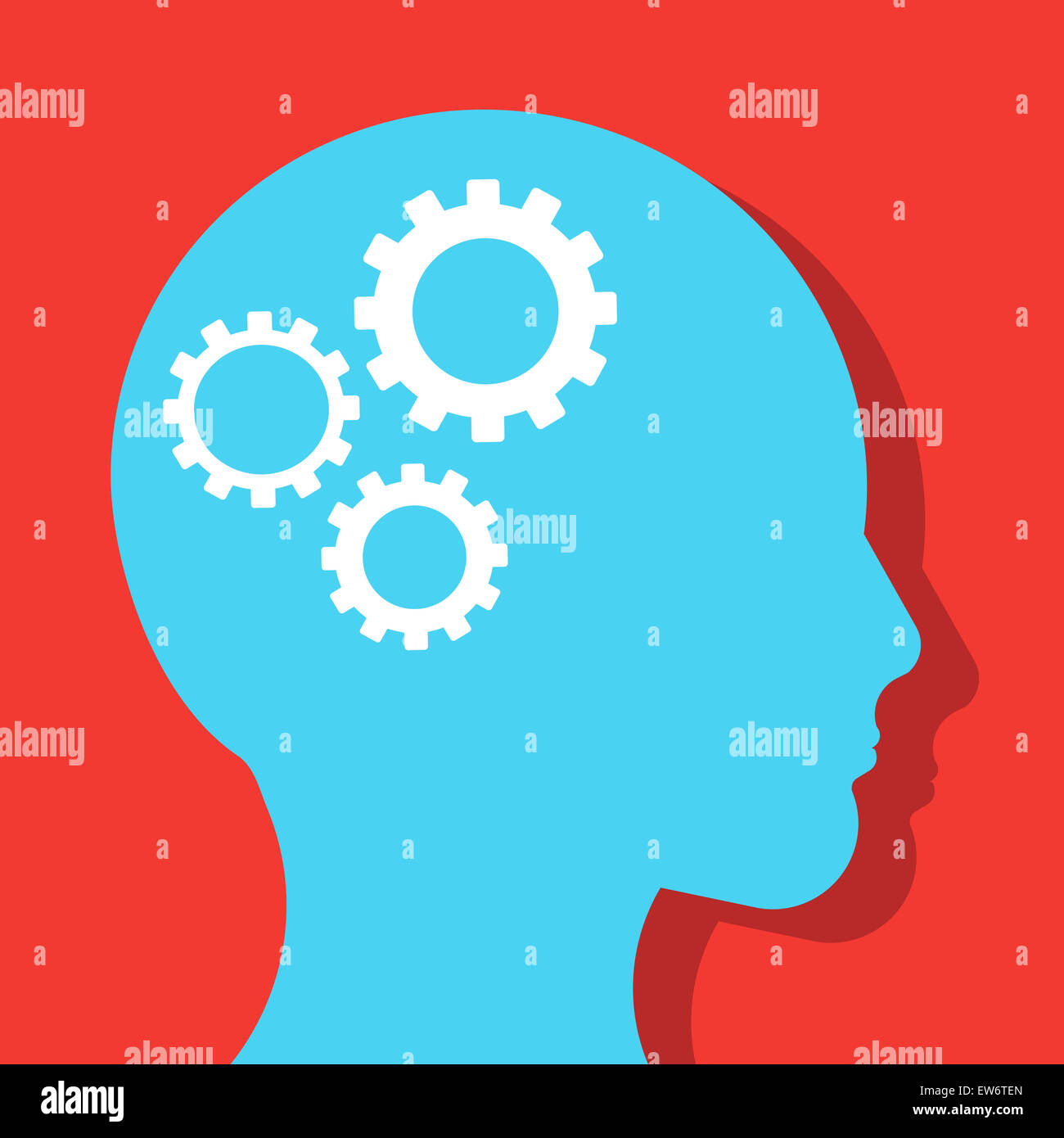 Silhouette thinking process Stock Photo - Alamy