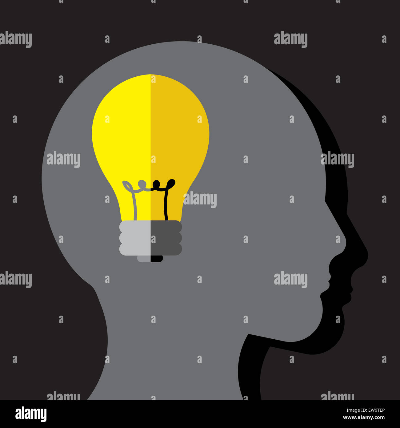Silhouette thinking process Stock Photo - Alamy