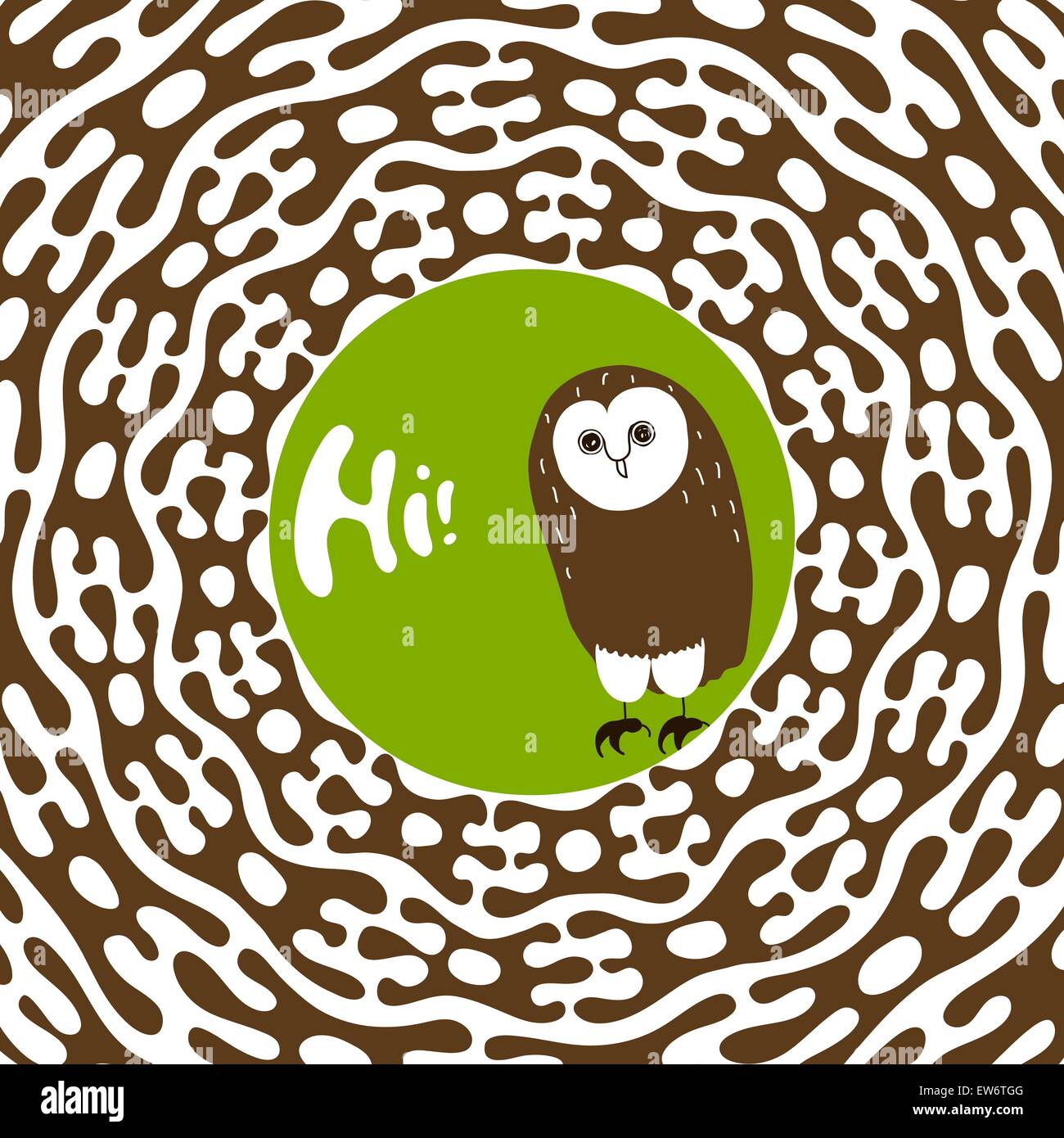 Greeting card design template. Hand-drawn cute animal character ...