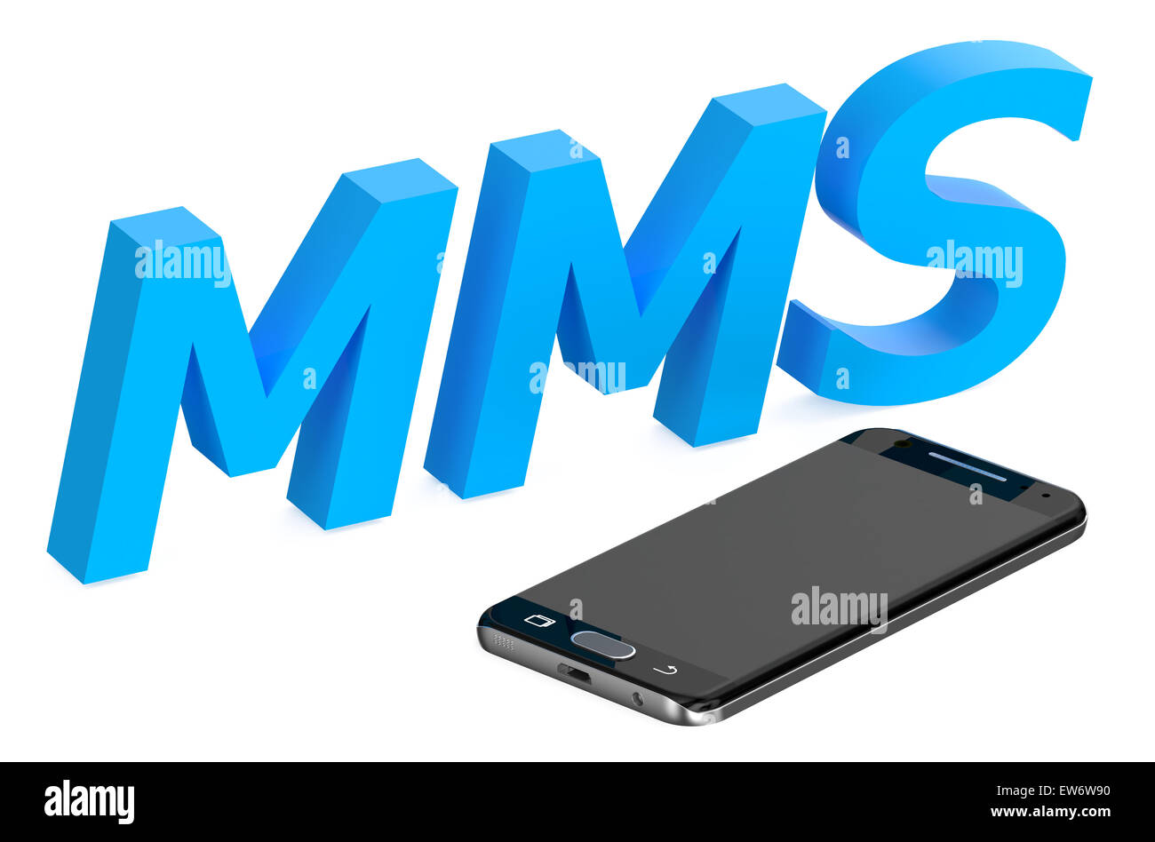 mms concept with smartphone isolated on white background Stock Photo ...